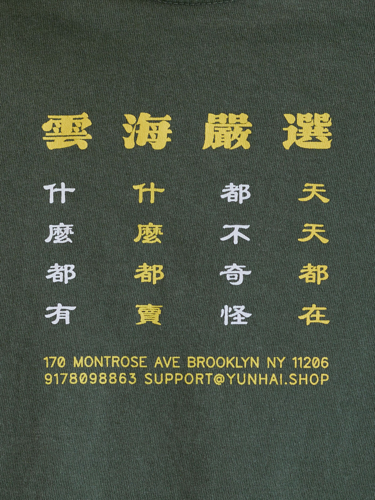 Yun Hai x Emilie Liu Hu Ye (Tiger God) T-Shirt, Green | Yun Hai ...